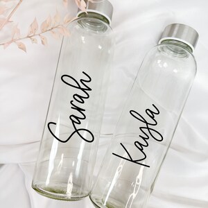 Personalized Glass Water Bottles Bridesmaid Bride Water - Etsy