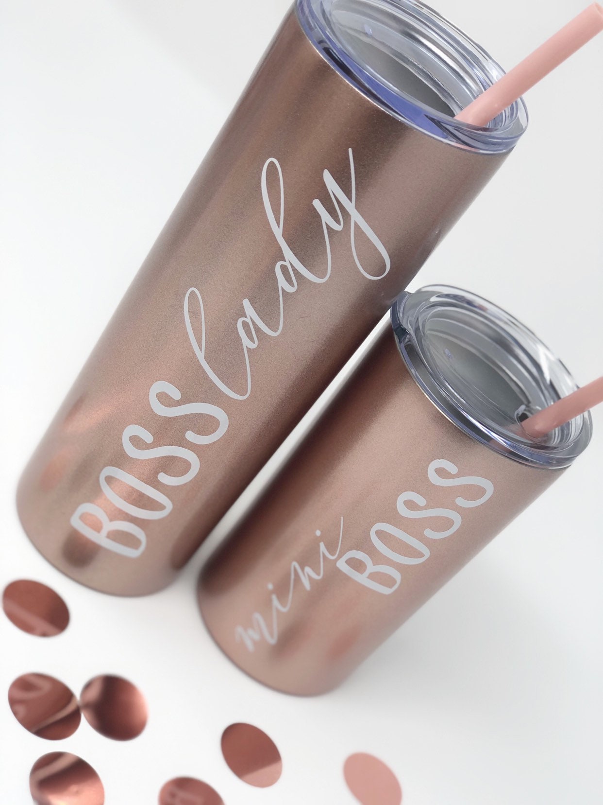 Mother Daughter Tumbler Cups Boss Lady Mini Boss Tumbler Set Rose