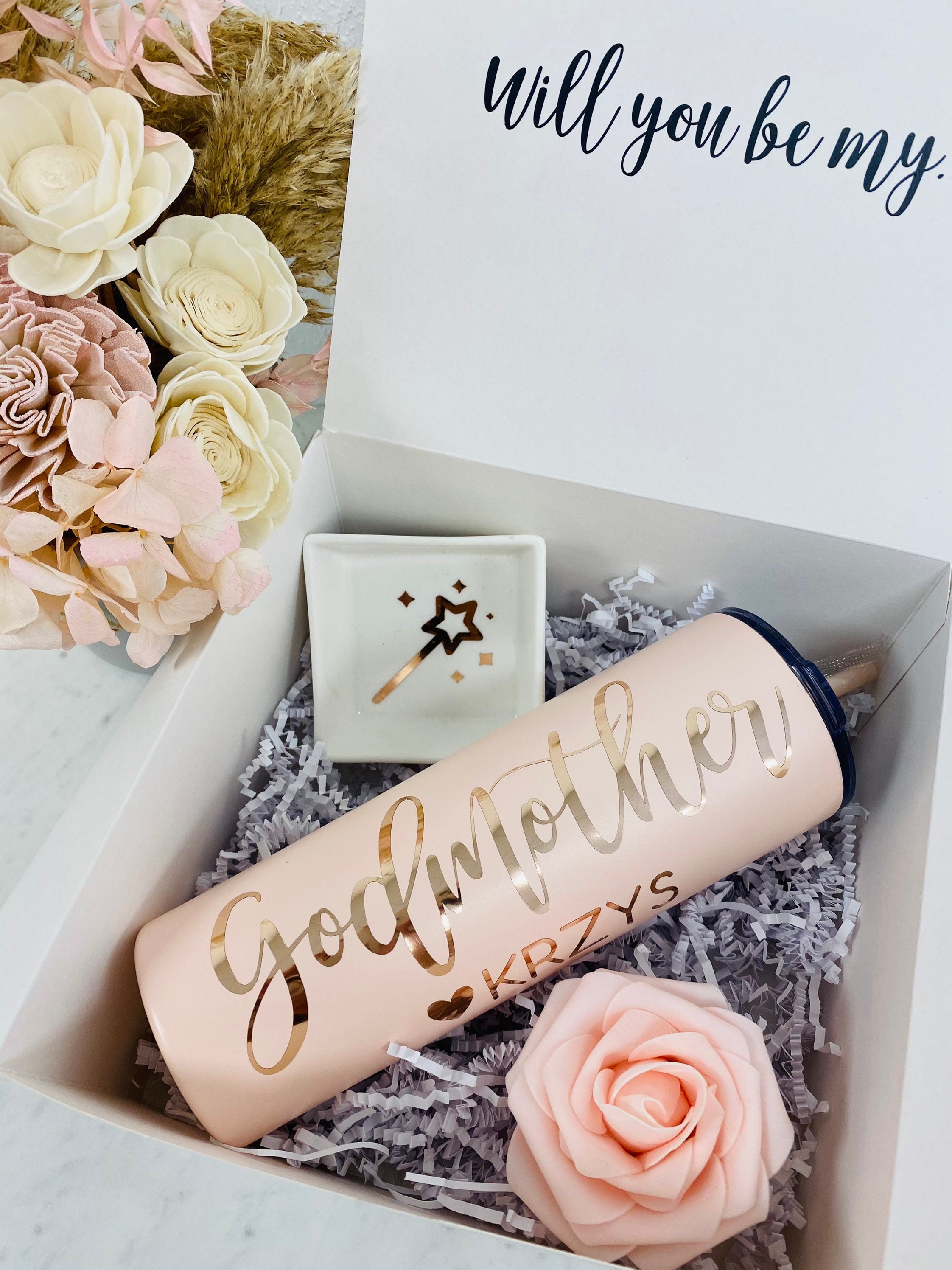 Godmother Proposal Box Idea Godmother Tumbler Will You Be My Etsy