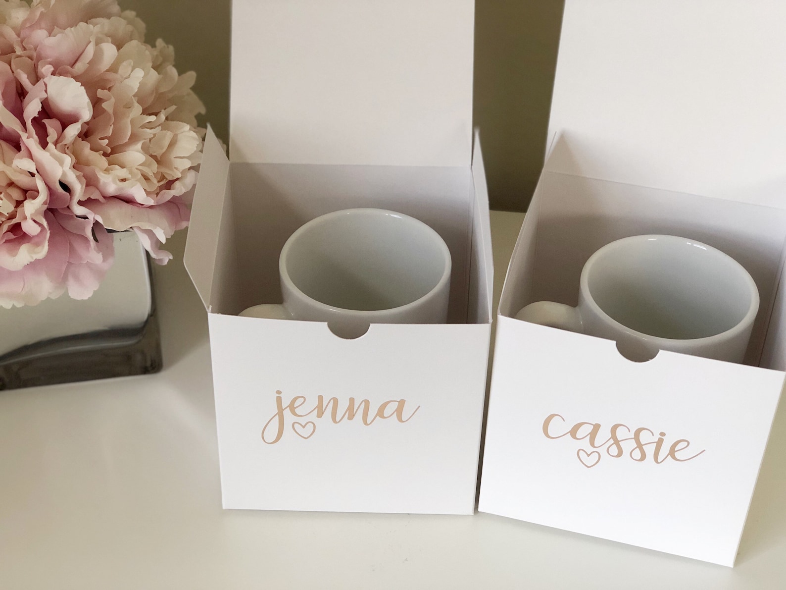 Rose Gold Gift Box Personalized Gift Boxes Mug Gift Box - Etsy