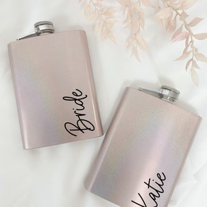 Bridesmaid Rose Gold Flasks Personalized Flask Bachelorette Party Gift ...