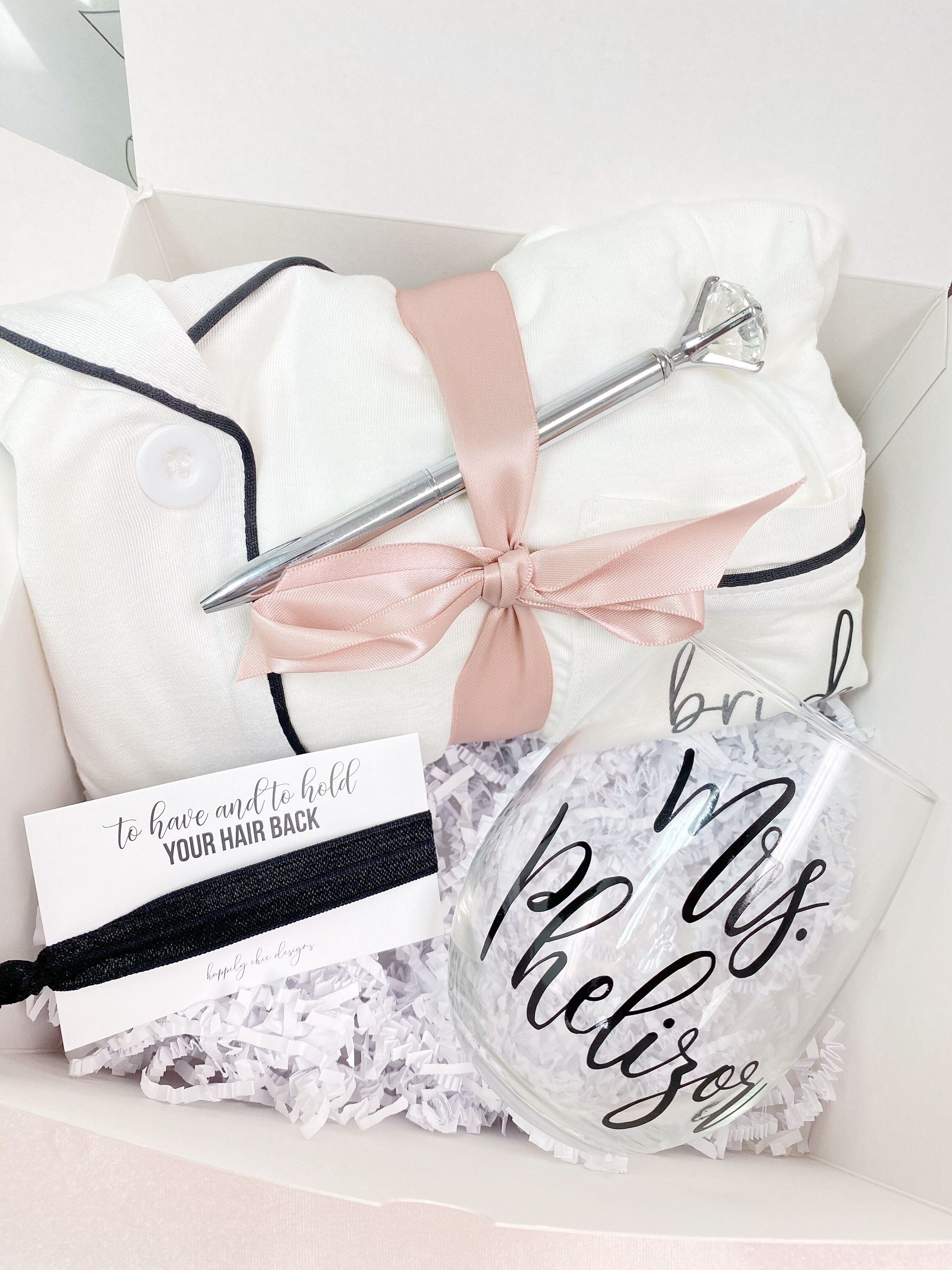 Bride Pajamas Gift Box Set Wine Glass Wifey Pajama Sleep - Etsy