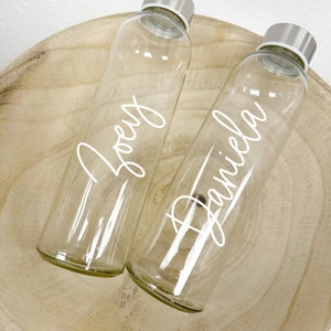Personalized Glass Water Bottles Bridesmaid Bride Water - Etsy