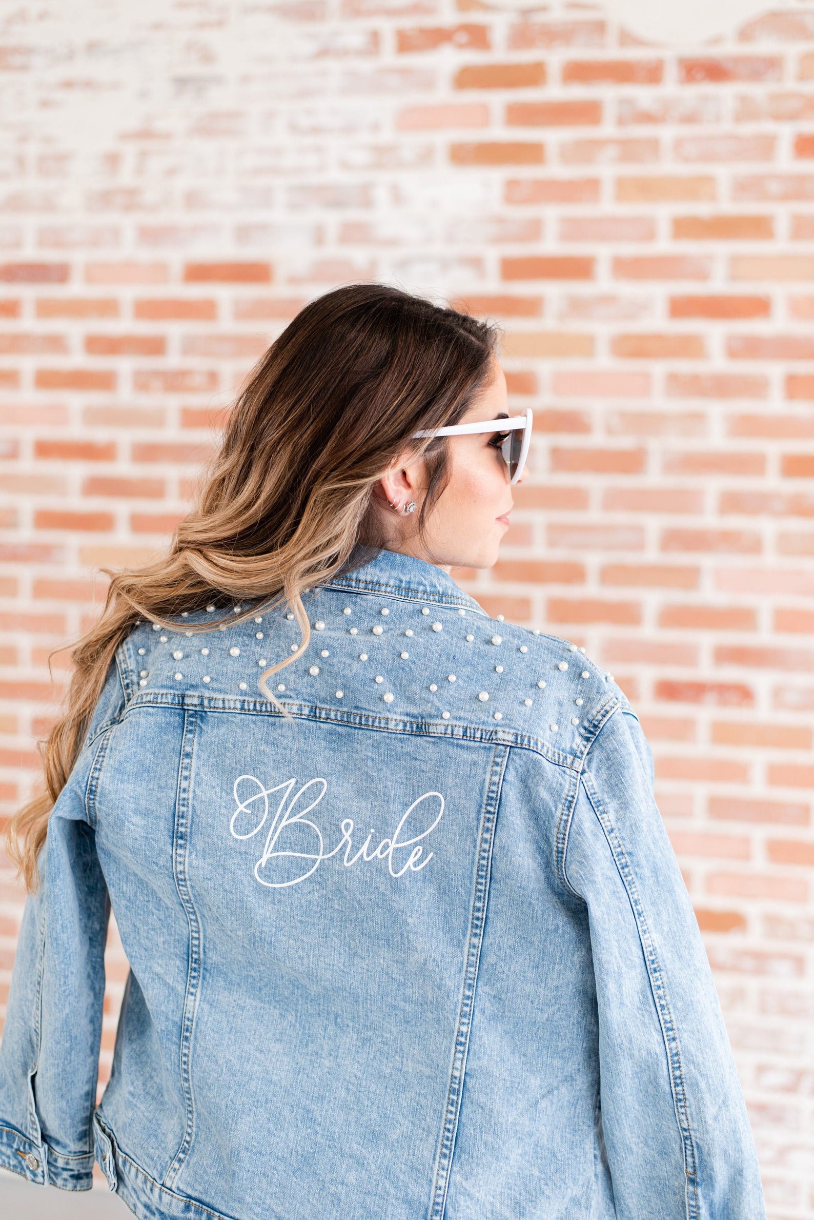 Bride Jean Jacket Personalized Custom Denim Jacket Pearl - Etsy UK