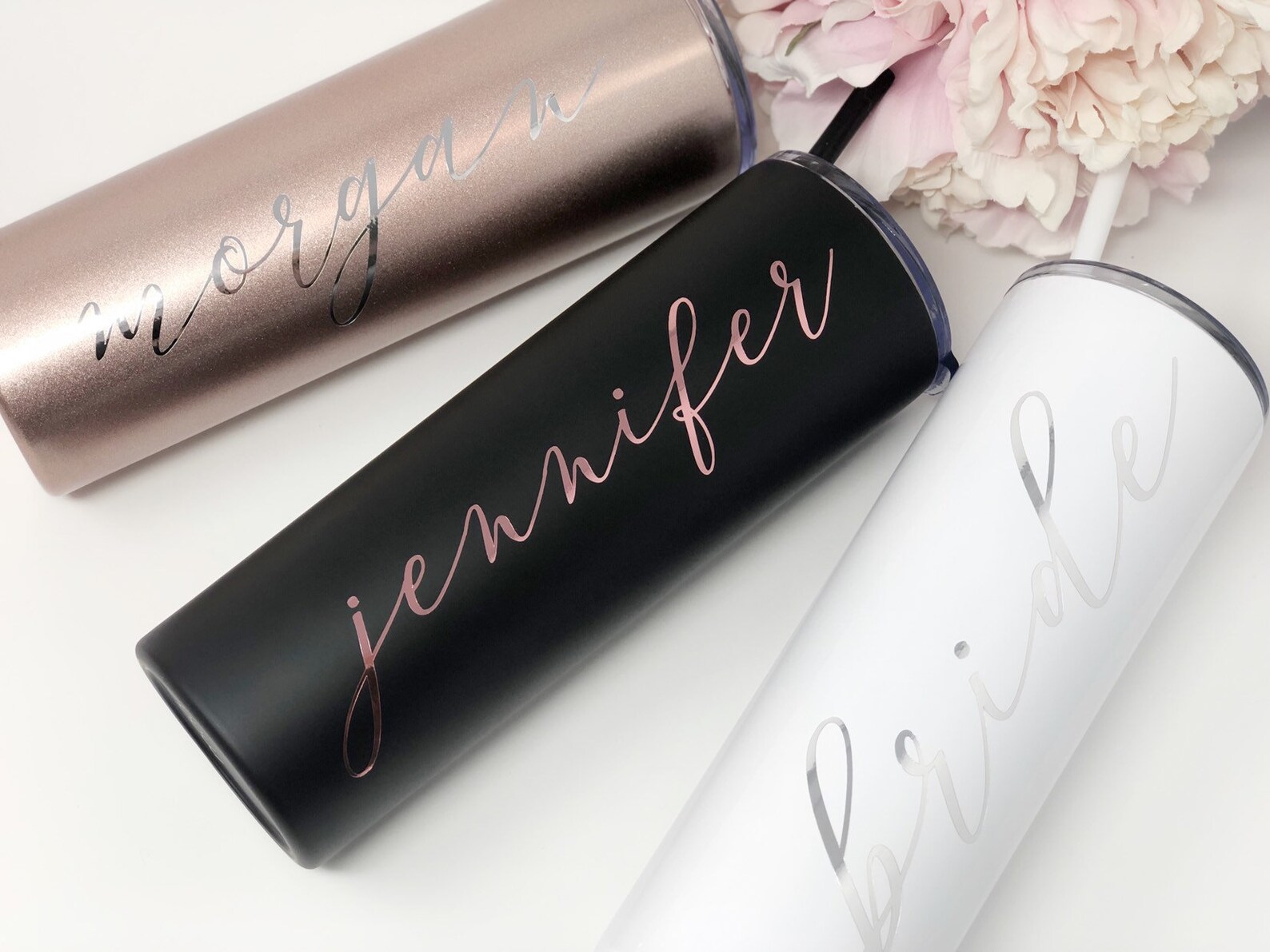 Personalized Water Bottle Tumbler With Straws Tumbler With - Etsy