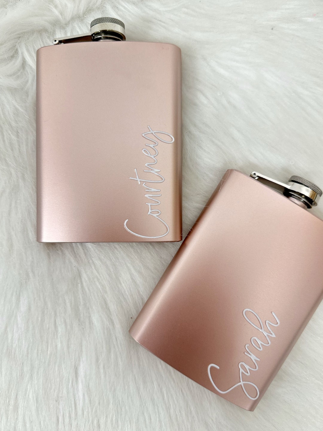 Bridesmaid Rose Gold Flasks Personalized Flask Bachelorette Party Gift ...