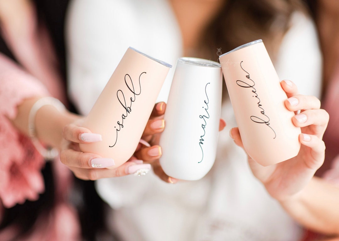 Personalized Champagne Flutes, Bridesmaid Bridal Party Flutes ...