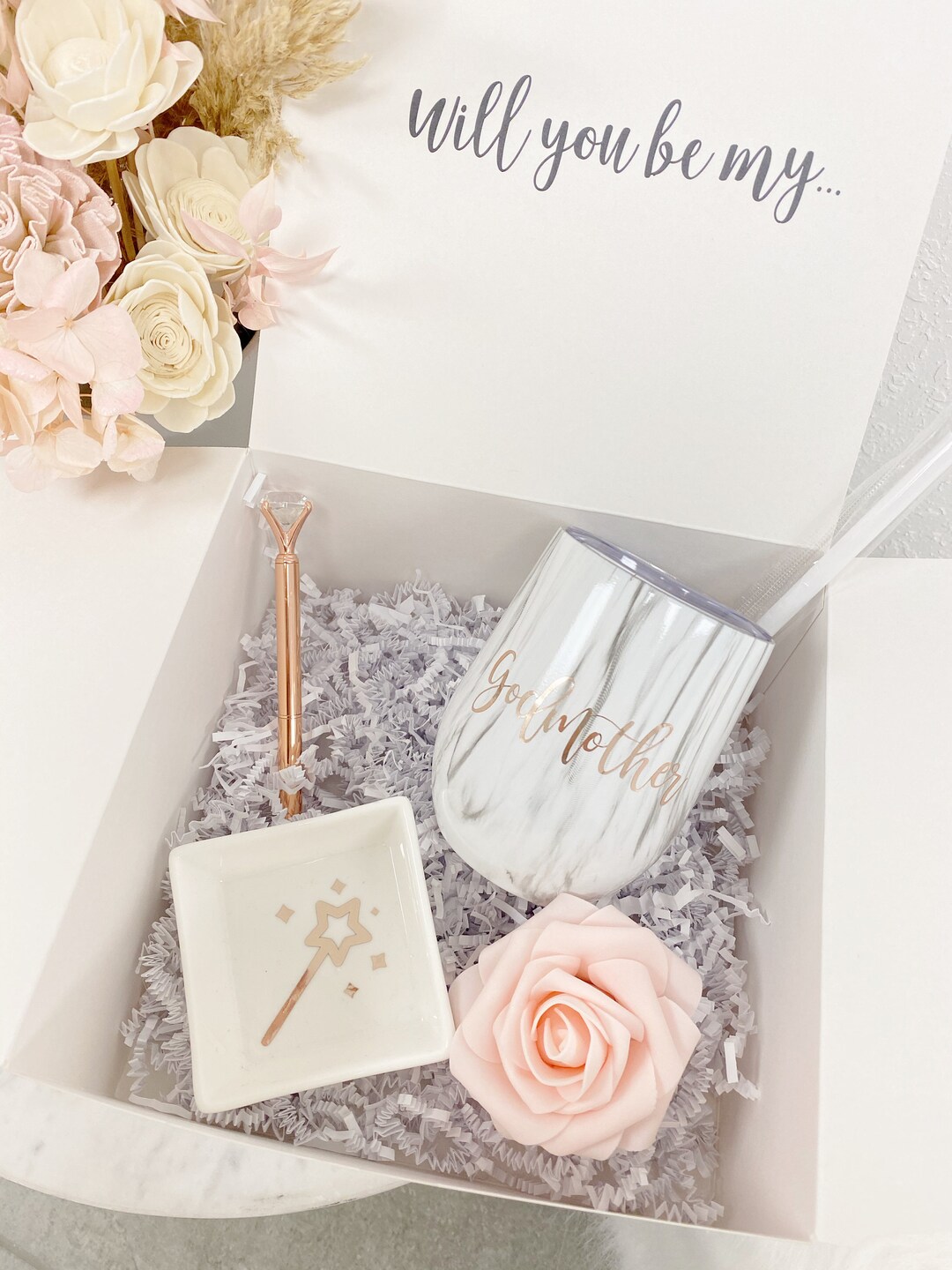 Godmother Proposal Box Idea Godmother Tumbler Will You Be My Godparents ...
