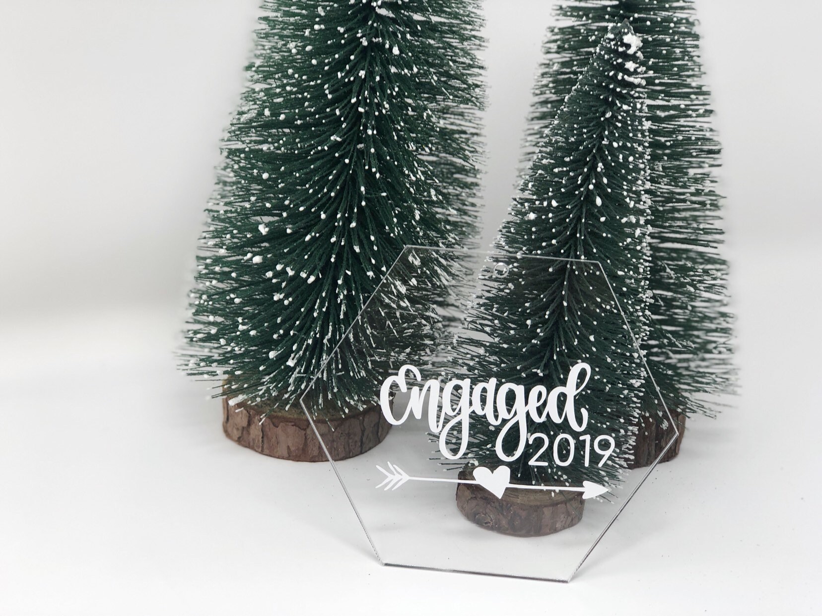 Engaged ornament - engagement ornament- engagement announcement idea ...