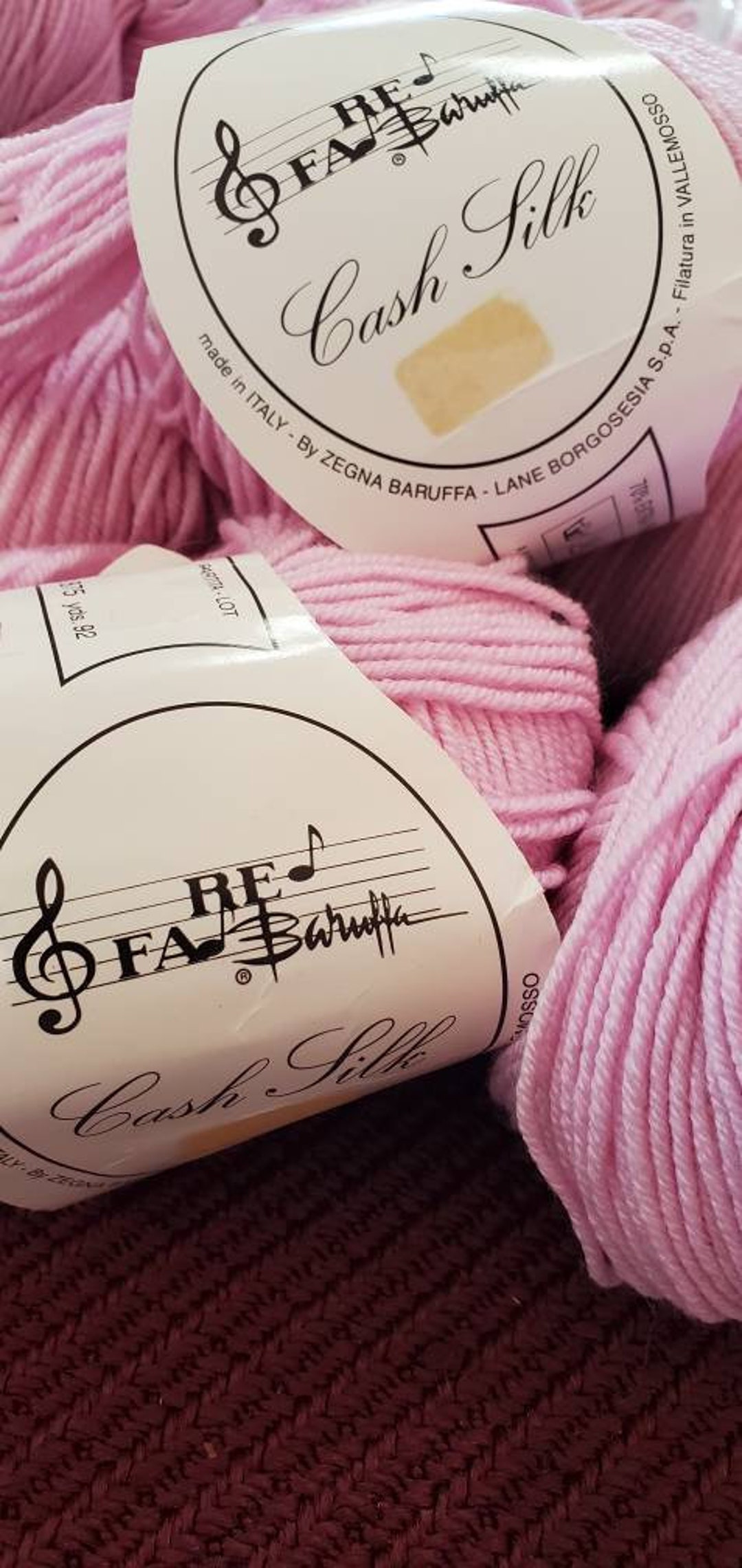 Fa Re Baruffa Cash Silk Yarn: Fine Merino, Silk, Cashmere - Pink - Etsy