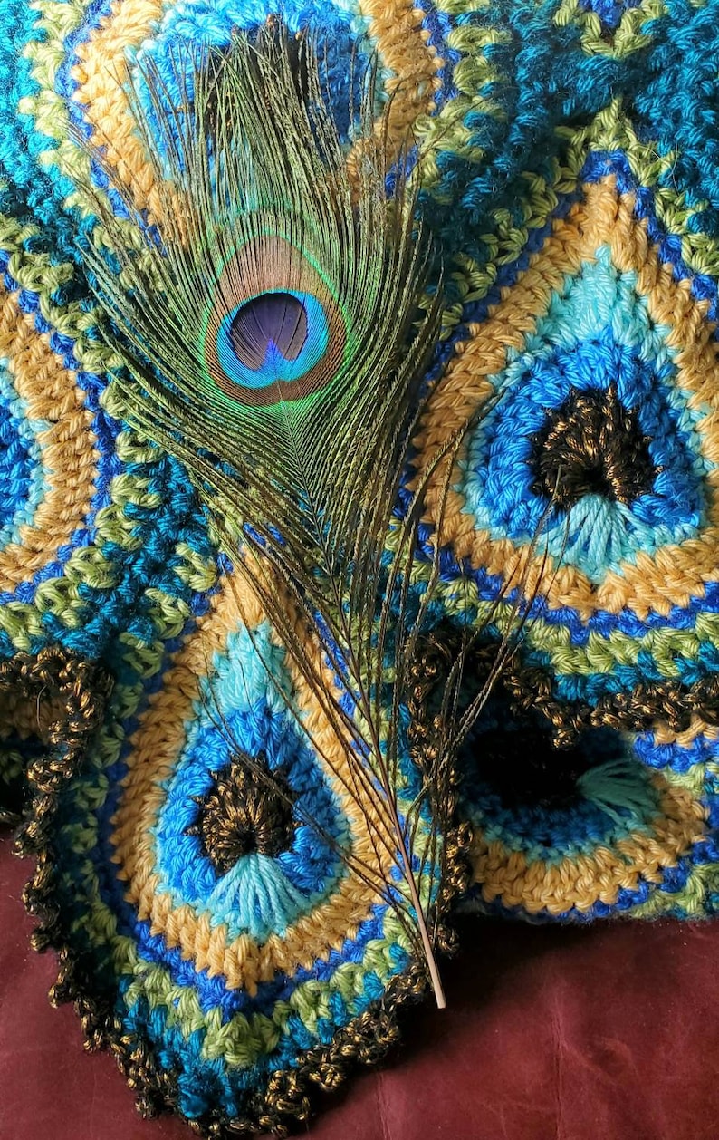PEACOCK FEATHER BLANKET Approx. 70 X 50 Inches. - Etsy