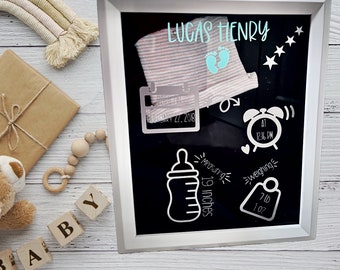 Personalized Baby Shadow Box Frame - Etsy