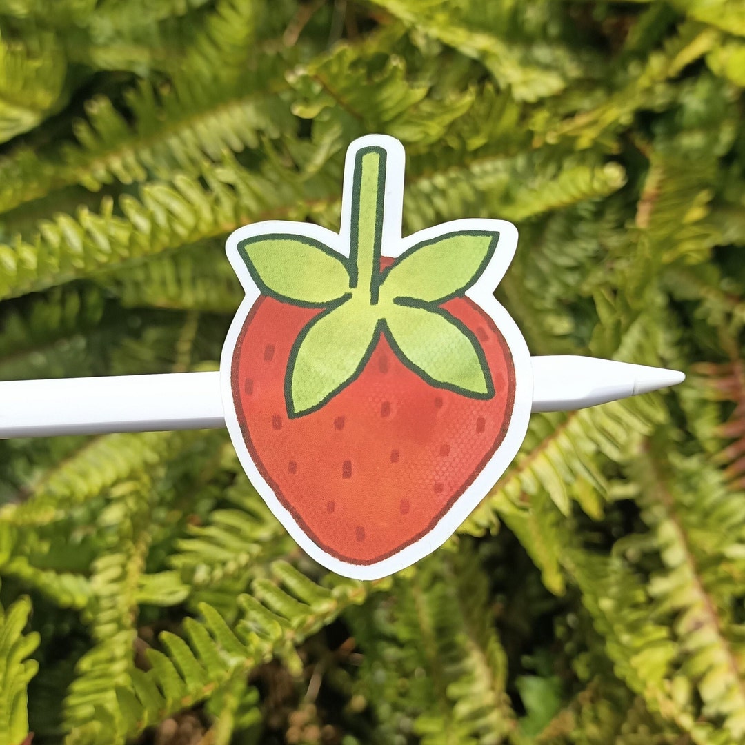 Matte Vinyl Strawberry Sticker - Etsy