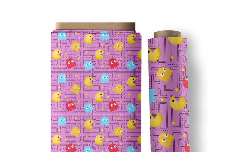 Pacman Seamless Repeat Pattern for Fabric Sublimation, 90s Repeating ...