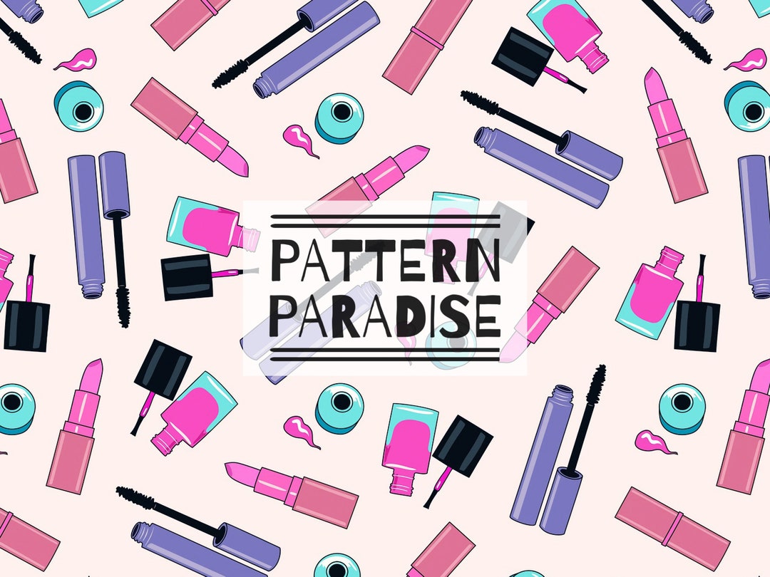 Seamless Pattern Girly Make up Repeating Fabric Design | Instant ...