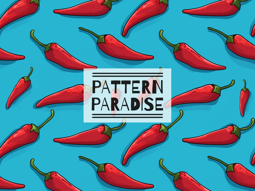 Seamless Pattern Hot Chilli Pepper Repeating Fabric Design | Instant ...