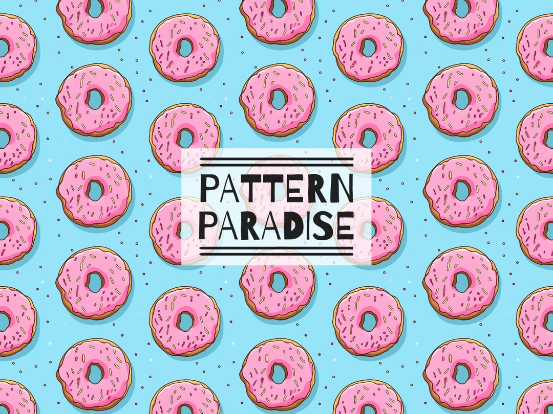 Seamless Pattern Donut Repeating Fabric Design | Instant Download ...