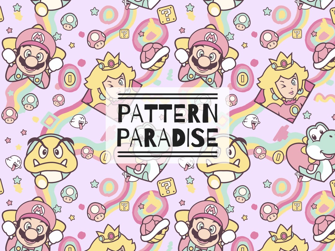 Princess Seamless Repeat Pattern for Fabric Sublimation, Peach ...