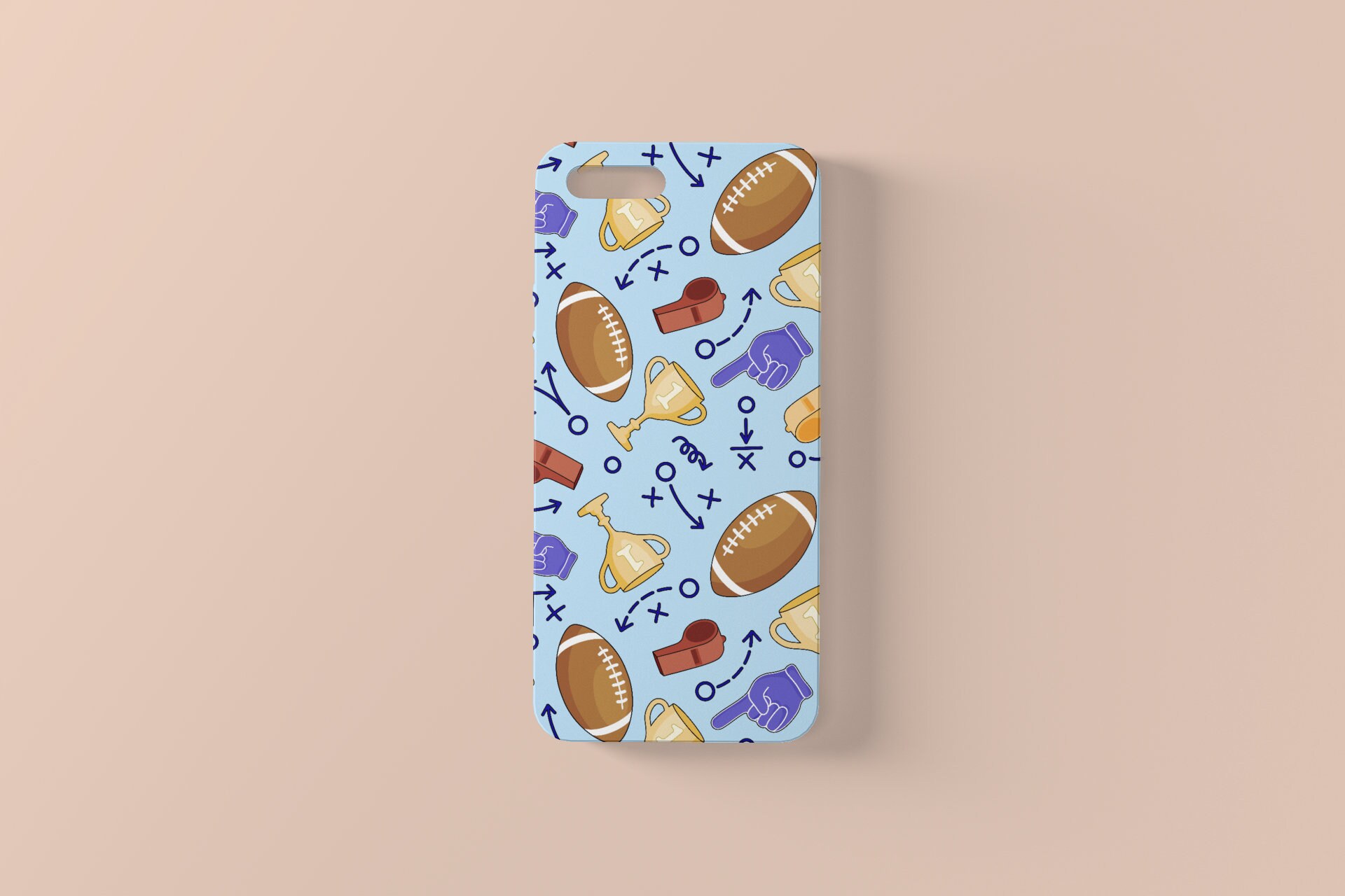 Blue Football Seamless Repeat Pattern for Fabric Sublimation, Boys ...