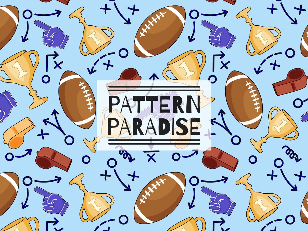 Blue Football Seamless Repeat Pattern for Fabric Sublimation, Boys ...
