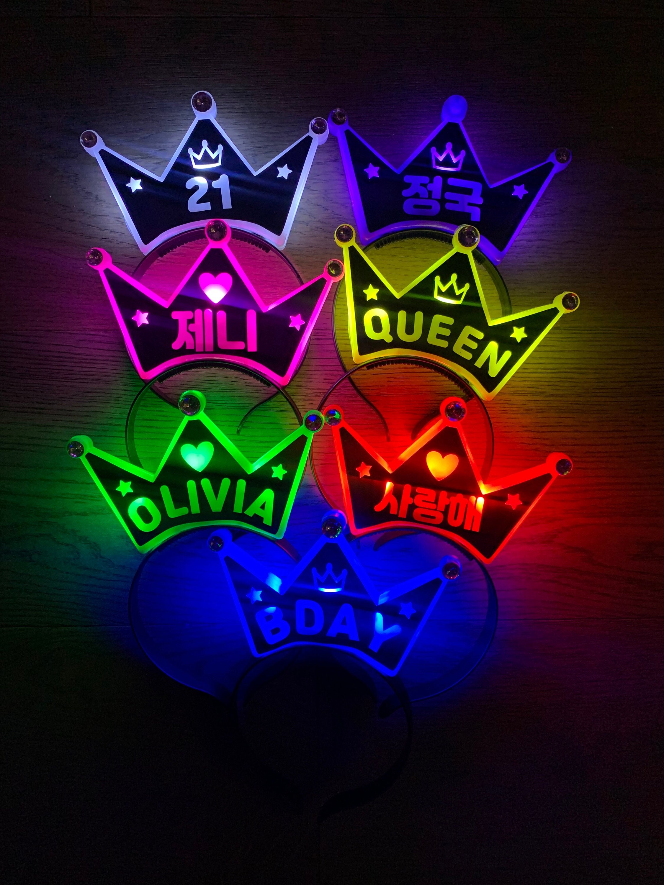 Custom Light up Headband, Light up Crown, Kpop Headband, Birthday ...