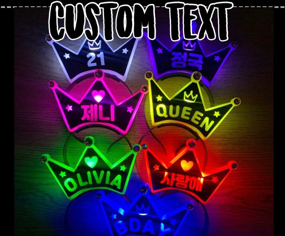 Custom Light up Headband, Light up Crown, Kpop Headband, Birthday ...