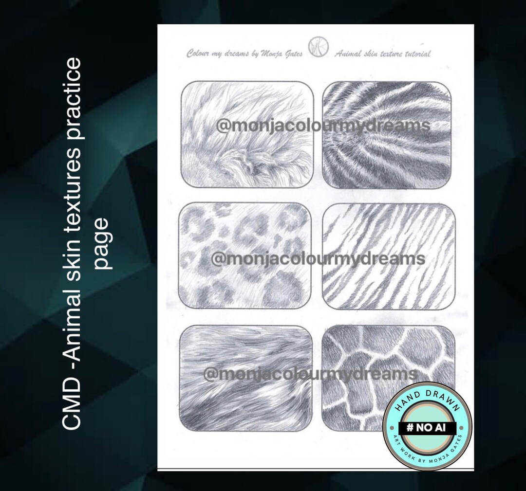 CMD -animal Skin Textures Practice Page - Etsy