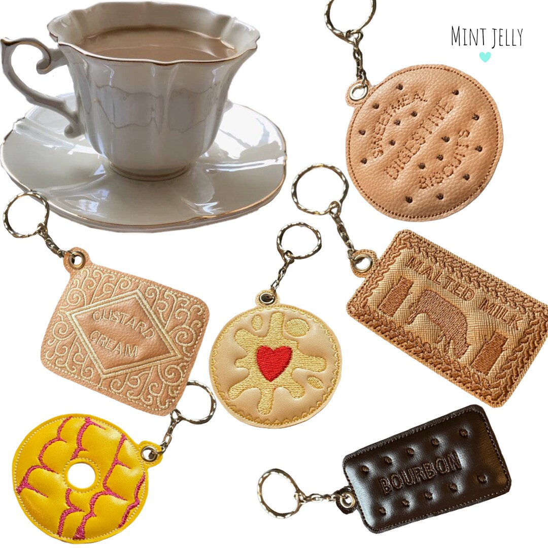 Faux Leather Biscuit Keyrings Biscuit Keyfobs - Etsy UK