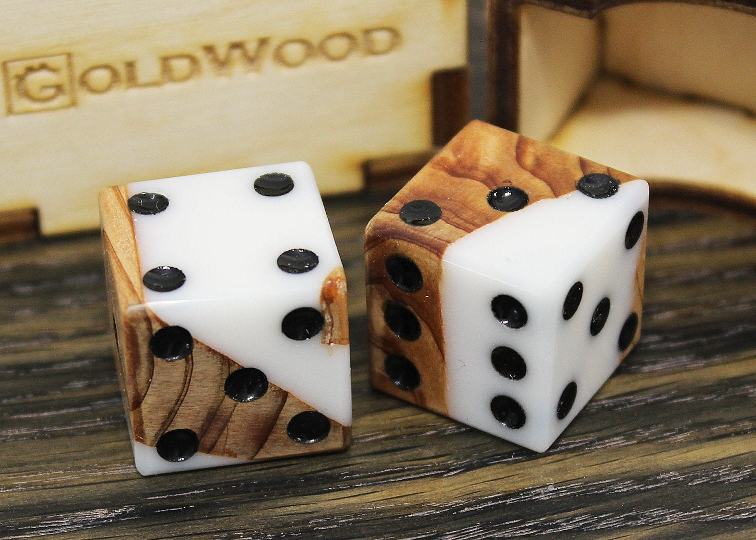 Custom Resin Dice Set Custom Dice Box Resin Wood Dice For Etsy