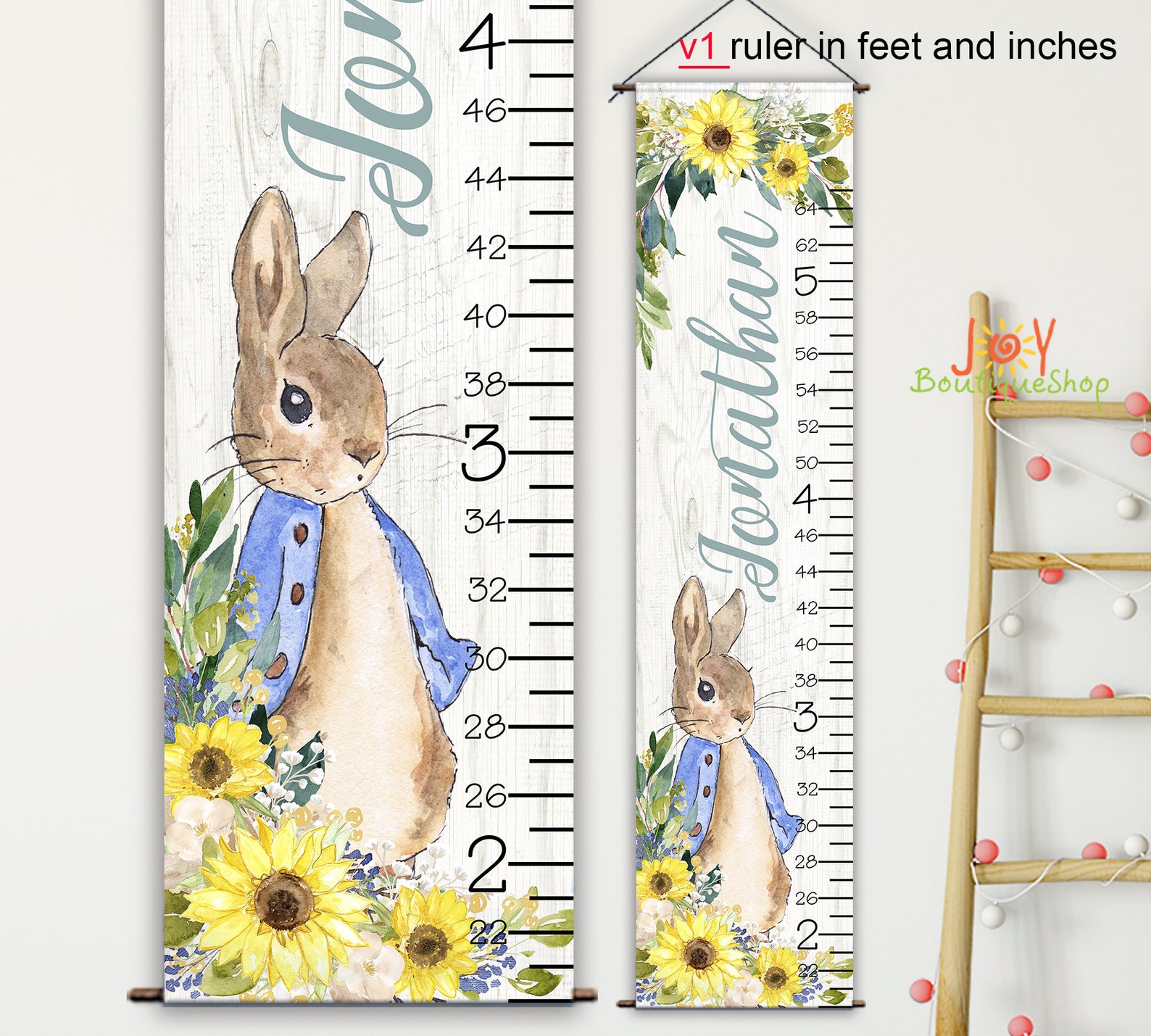 Boy Growth Chart Peter Rabbit Growth Chart Child height | Etsy