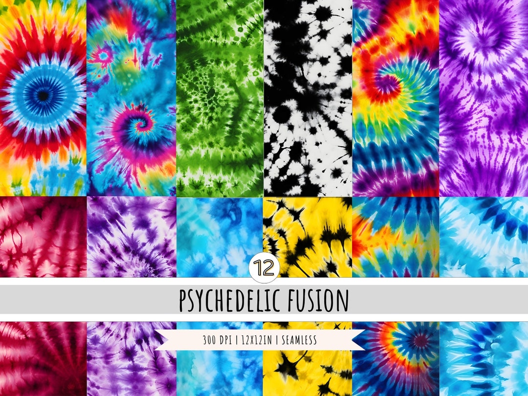 Tie Dye Digital Paper - 12 Designs - SEAMLESS PATTERNS - Digital ...