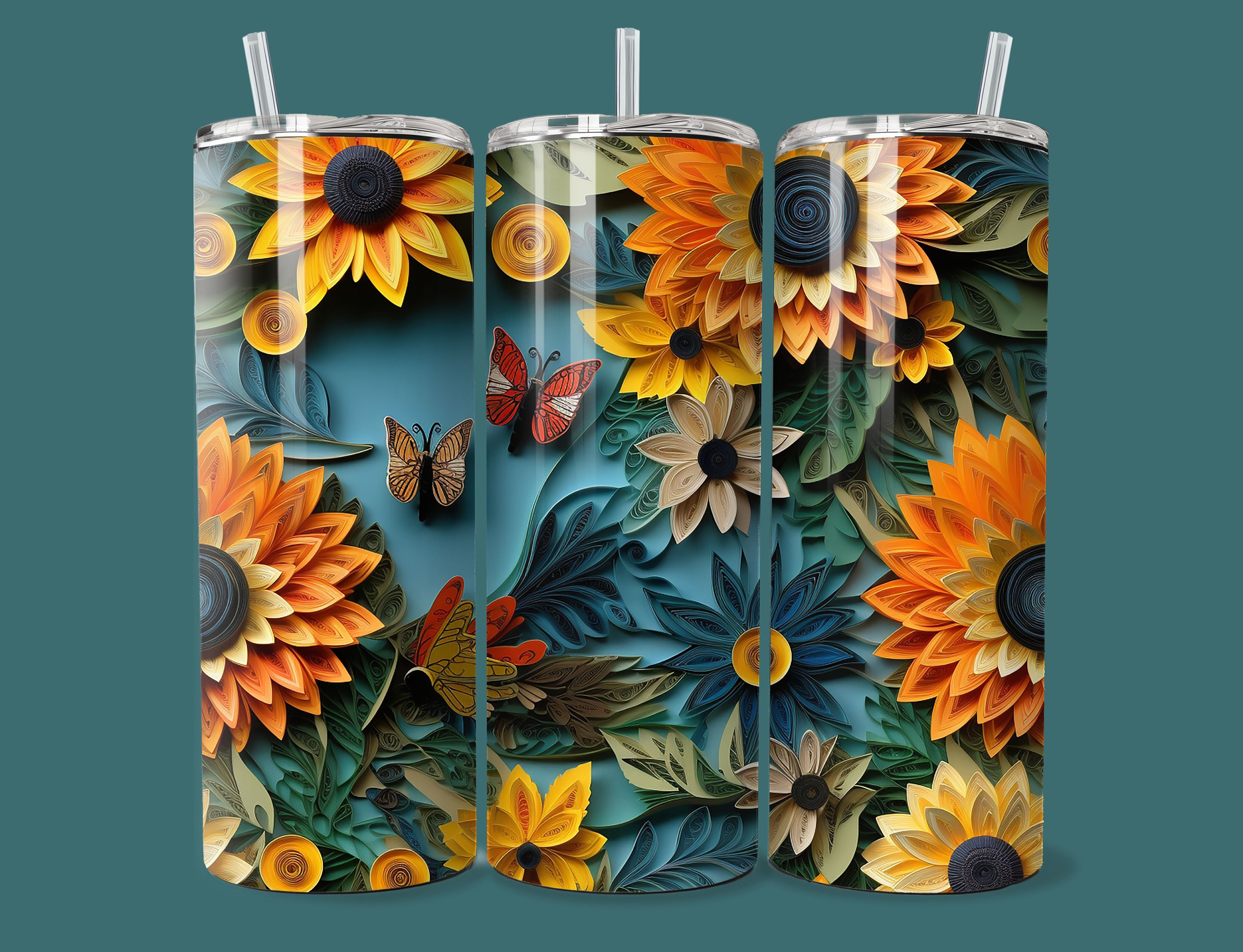 3D Floral Digital Paper - 1 Design - SEAMLESS Patterns- 3d Flower - 300 ...