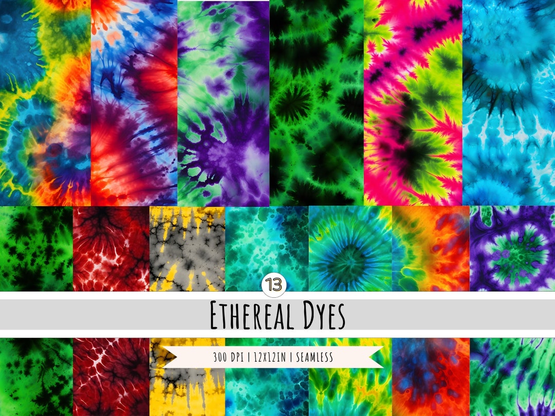 Tie Dye Digital Paper - 13 Designs - SEAMLESS PATTERNS - Digital ...