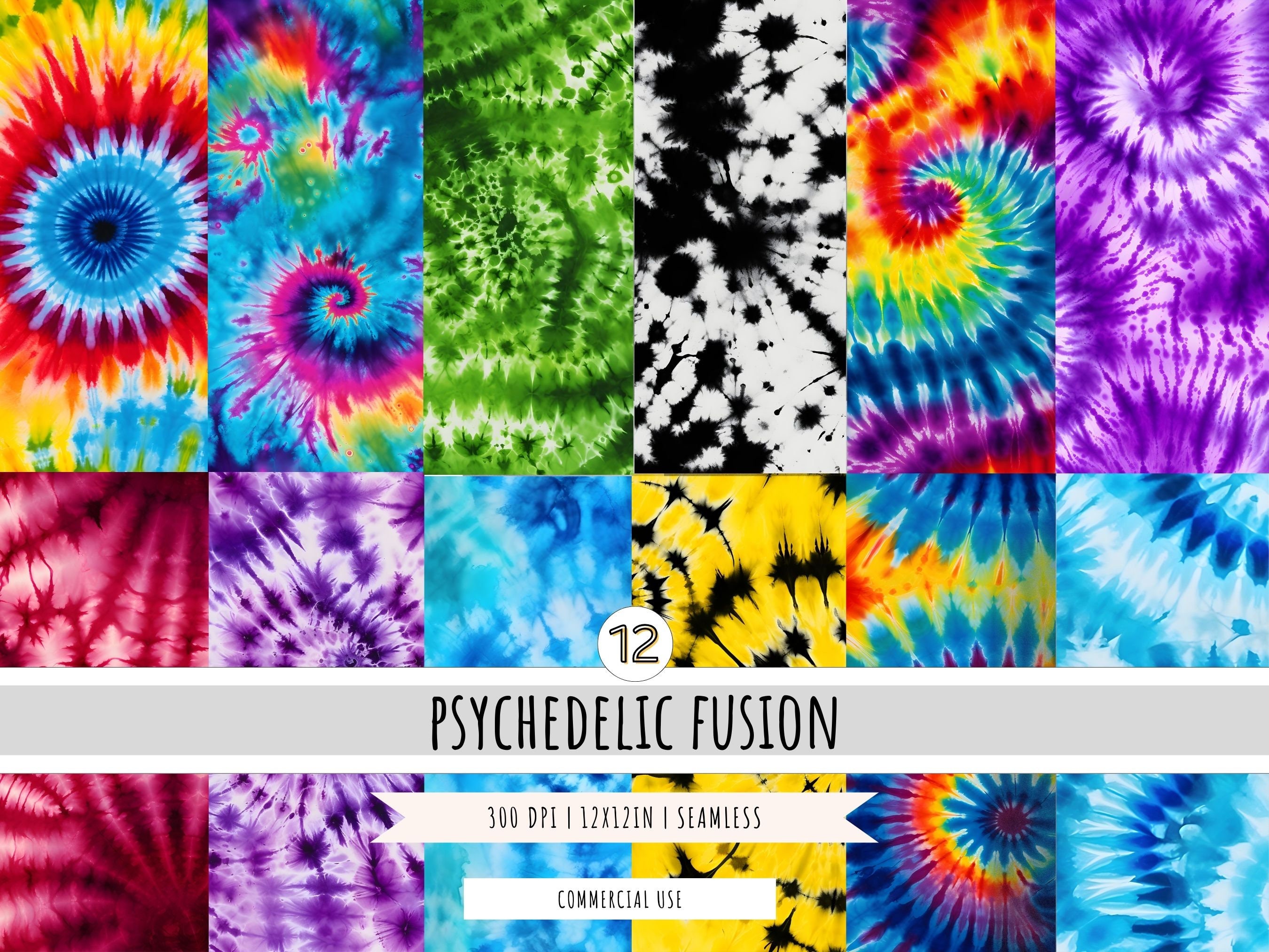 Tie Dye Digital Paper 12 Designs SEAMLESS PATTERNS - Etsy