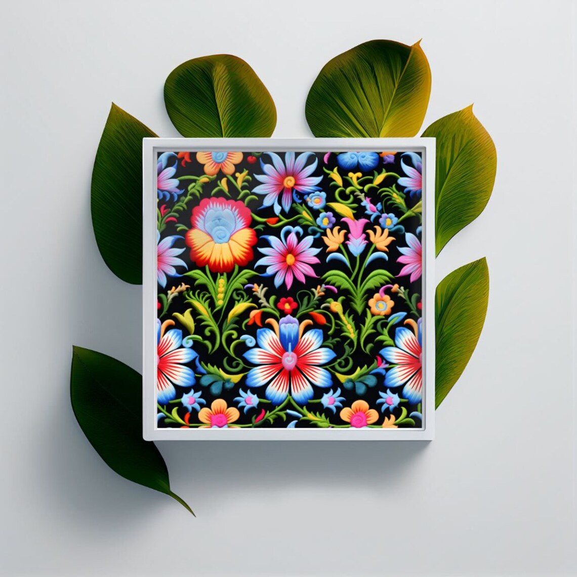 Mexican Embroidery Flowers Digital Paper 18 Designs SEAMLESS Patterns ...