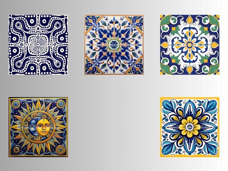 Talavera Tiles - Seamless Digital Paper - 35 Designs - Mexican Tiles ...