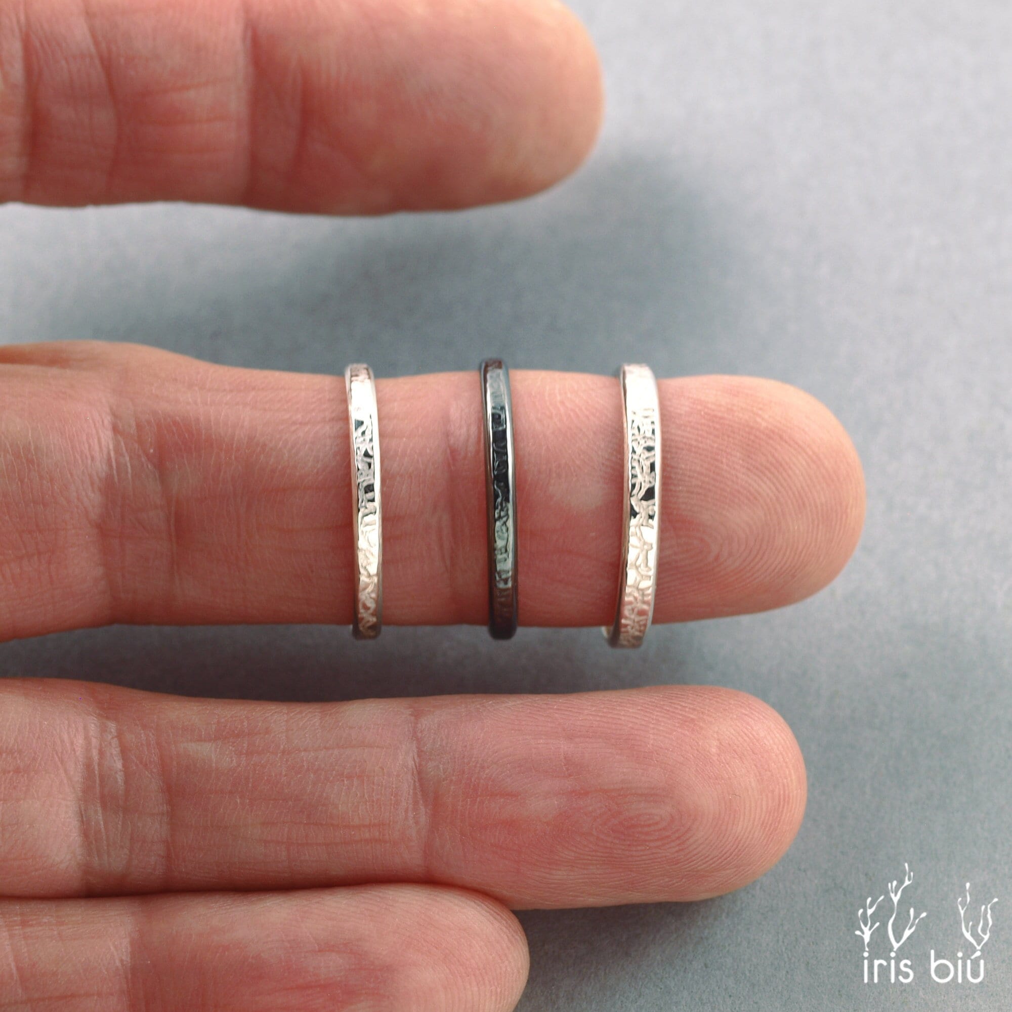 Anneau pour femme en argent massif - Largeur 2 mm - Couleur argent ou ...