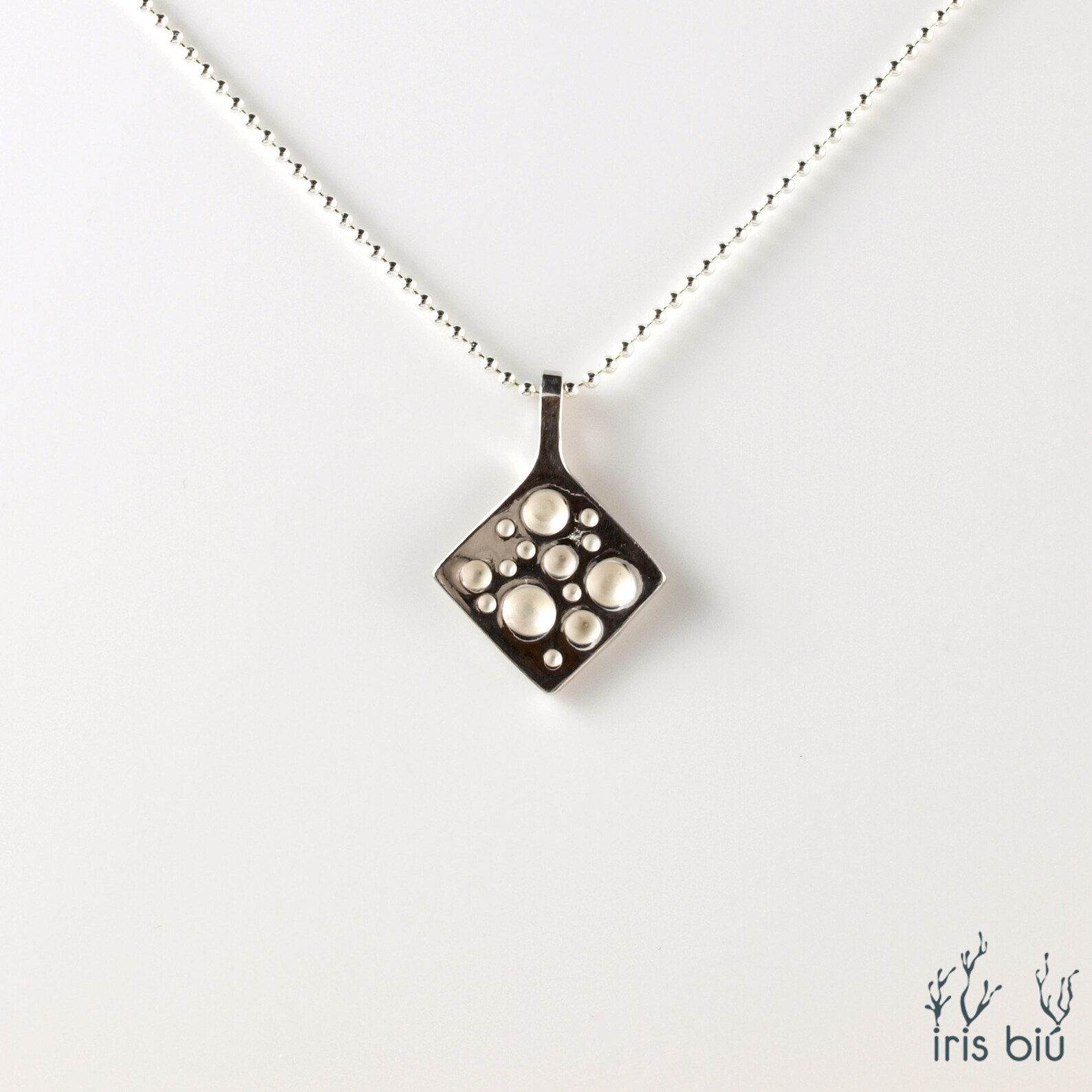 Solid Silver Women's Pendant 15 Mm Wide Diamond Delivered Alone or With ...