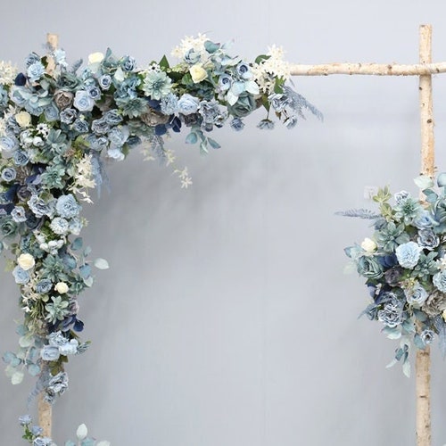 Dusty Blue and Navy Wedding Archway Flower/ Wedding Floral - Etsy