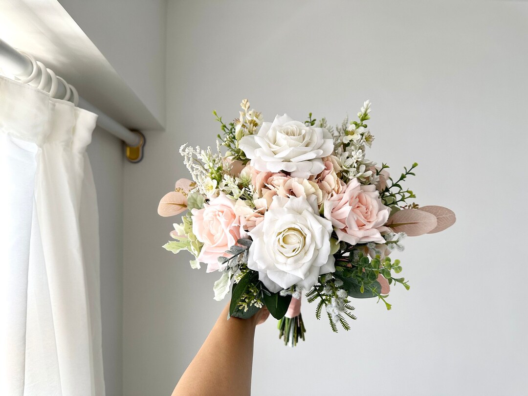 Blush & White Bridal Bouquet 14”, Blush and White Wedding Ceremony ...