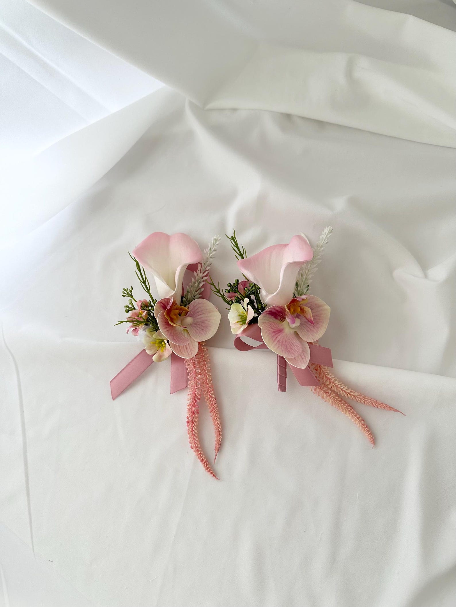 Orchid Boutonniere & Corsage Set – Pink Calla Lily, Prom Accessories ...