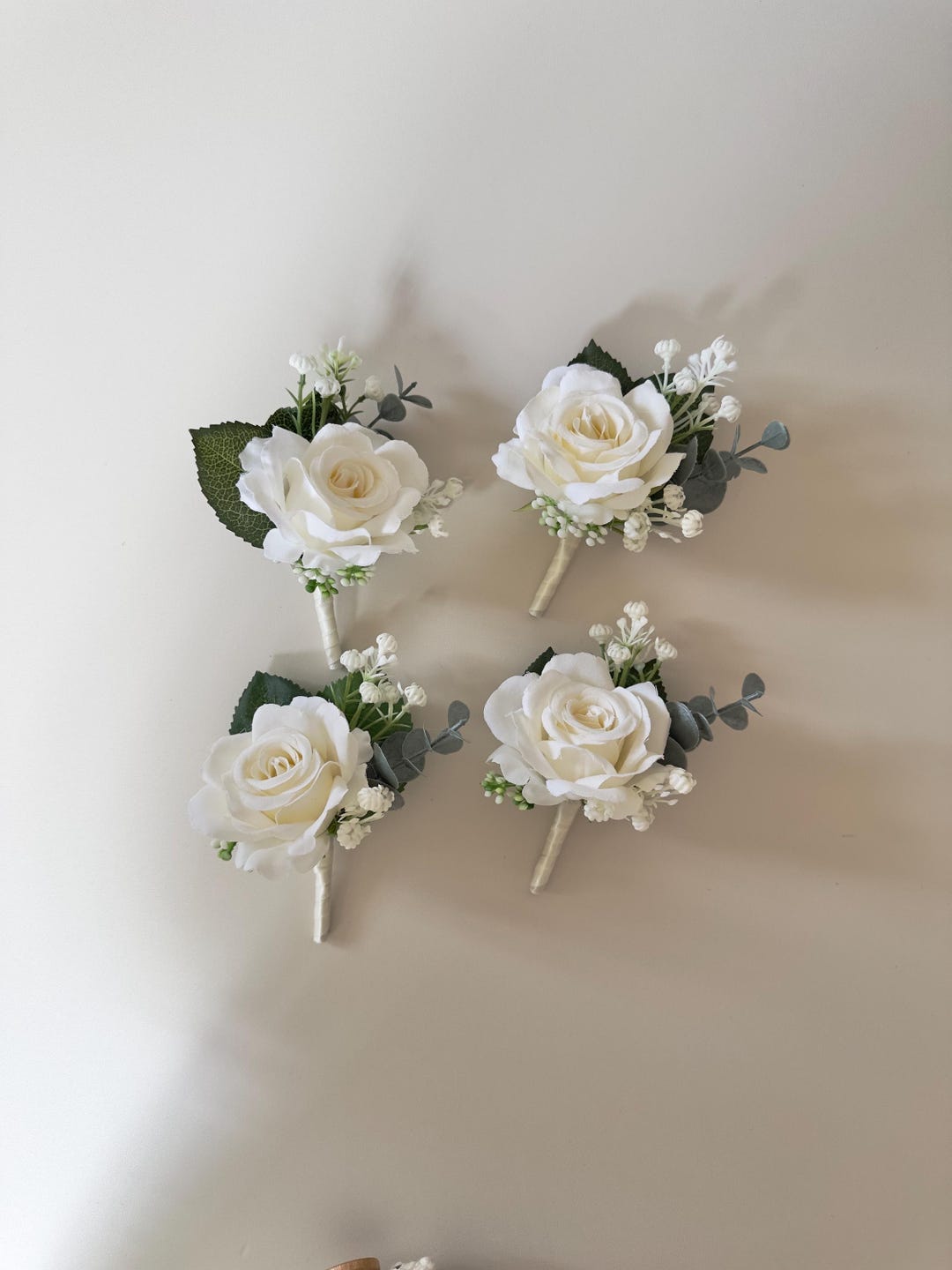 Handmade Ivory Rose Boutonniere: Rustic Wedding Groomsmen Accessory - Etsy