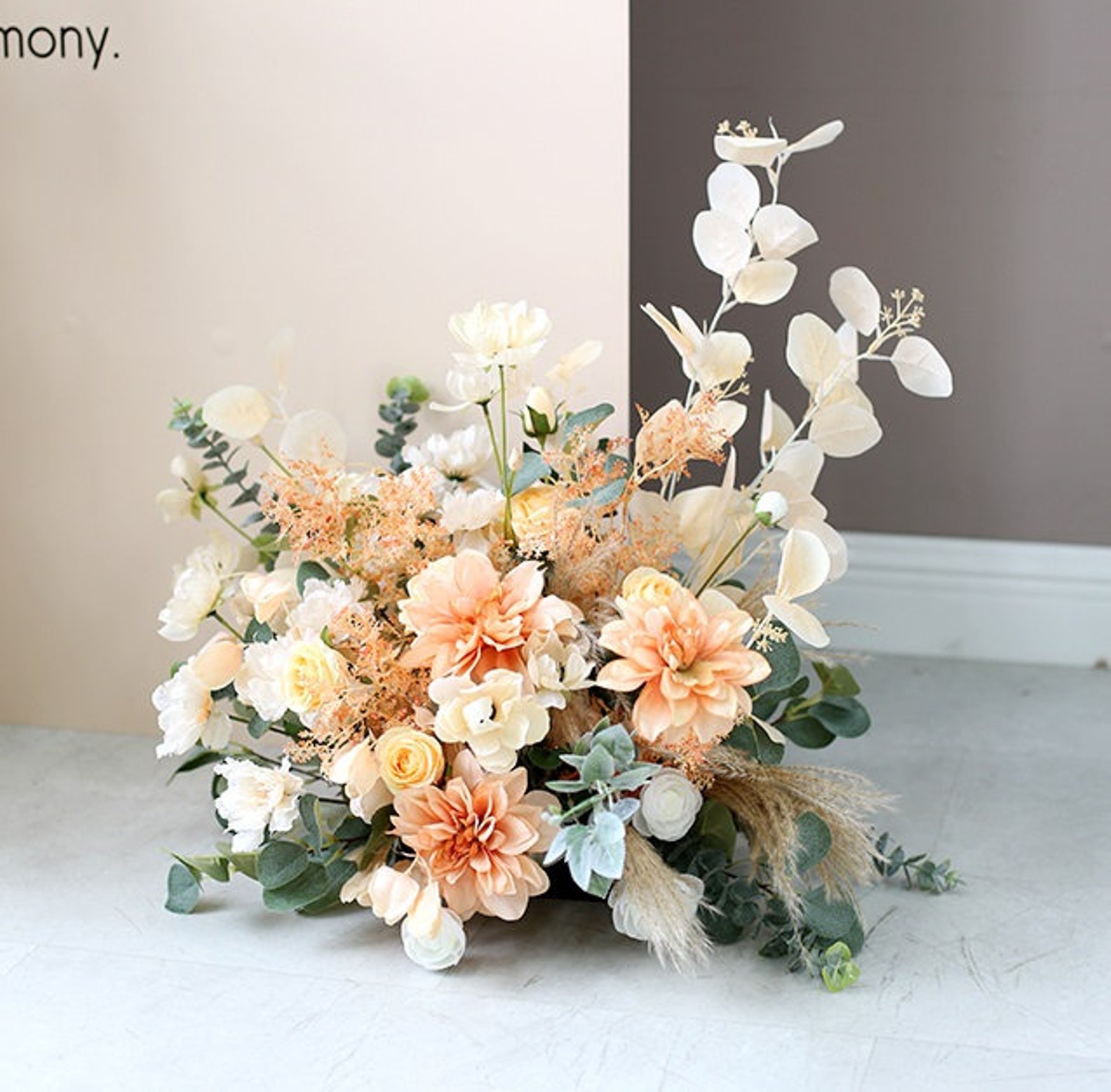 Sunset Terracotta and Cream Wedding Archway Flower With Pampas - Etsy