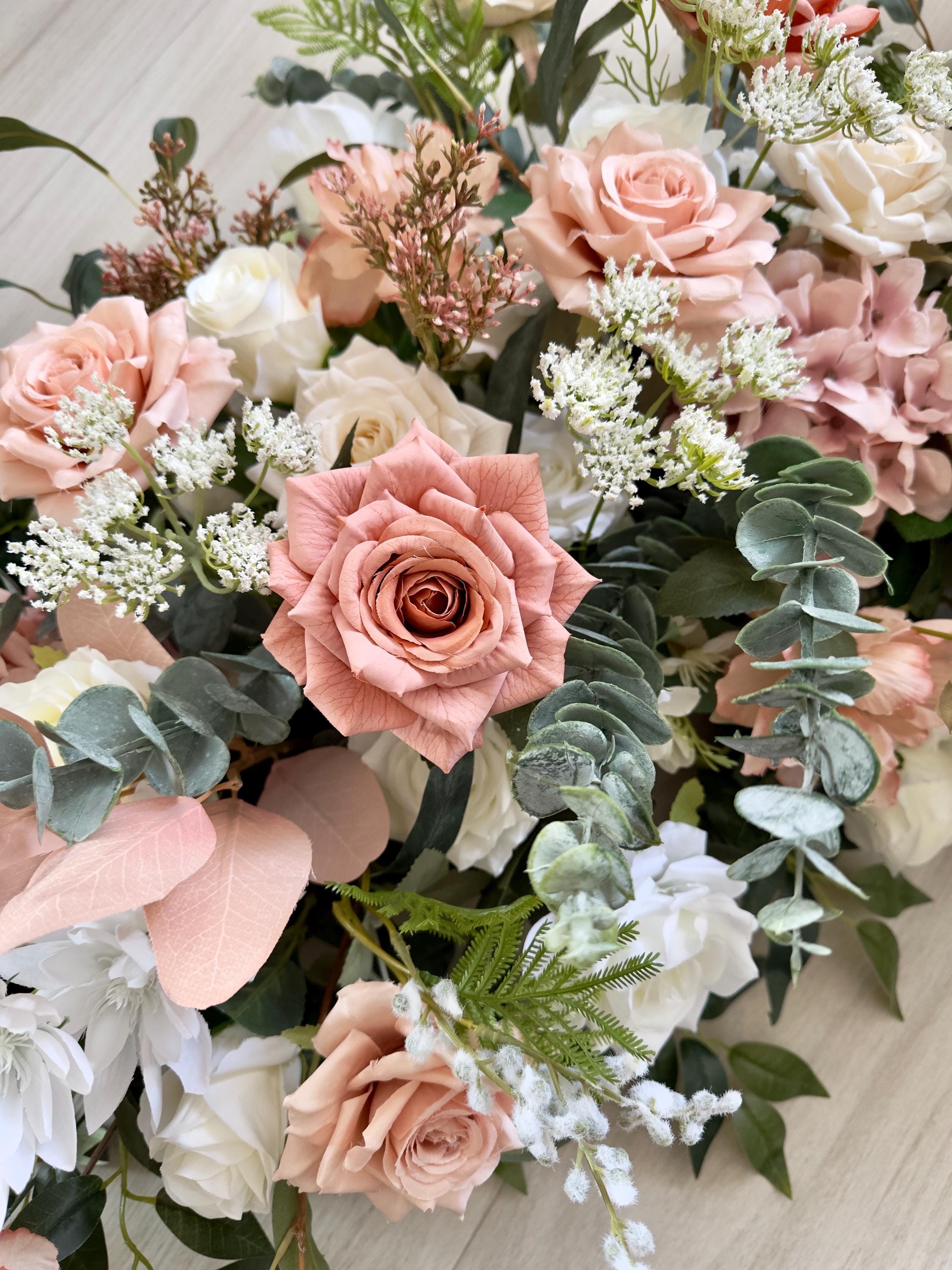 Dusty Pink Wedding Arch Flower Swag: Eucalyptus Greenery Backdrop - Etsy