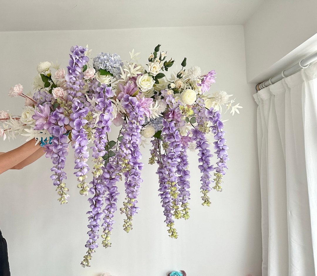 Purple Wisteria Wedding Archway Flower Artificial/ Lavender Hanging ...
