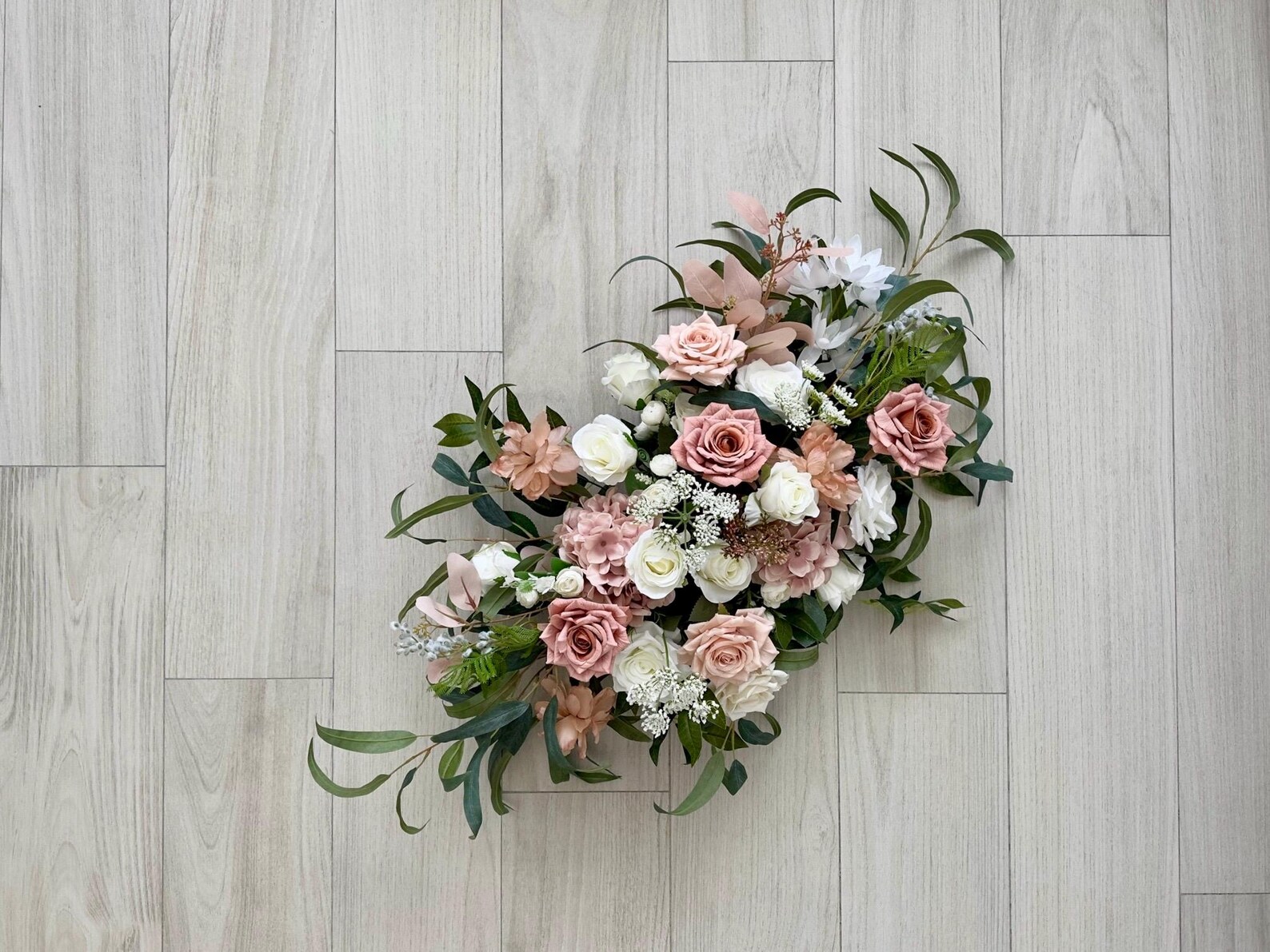 Dusty Pink Wedding Arch Flower Swag: Eucalyptus Greenery Backdrop - Etsy