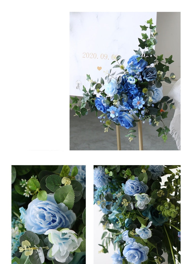 Dusty Blue and Green Wedding Archway/ Blue and Navy Swag/ Pale - Etsy