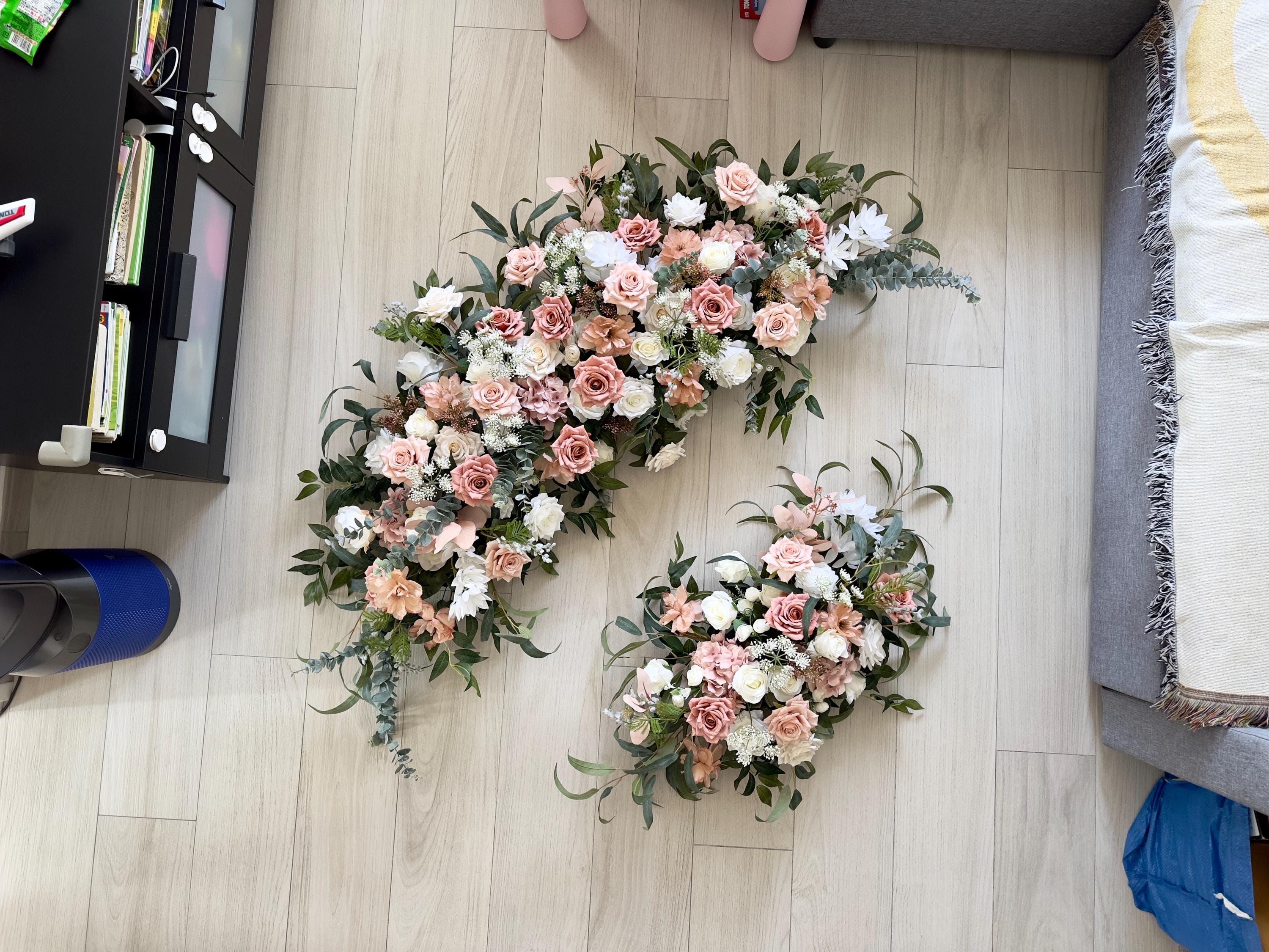 Dusty Pink Wedding Arch Flower Swag: Eucalyptus Greenery Backdrop - Etsy