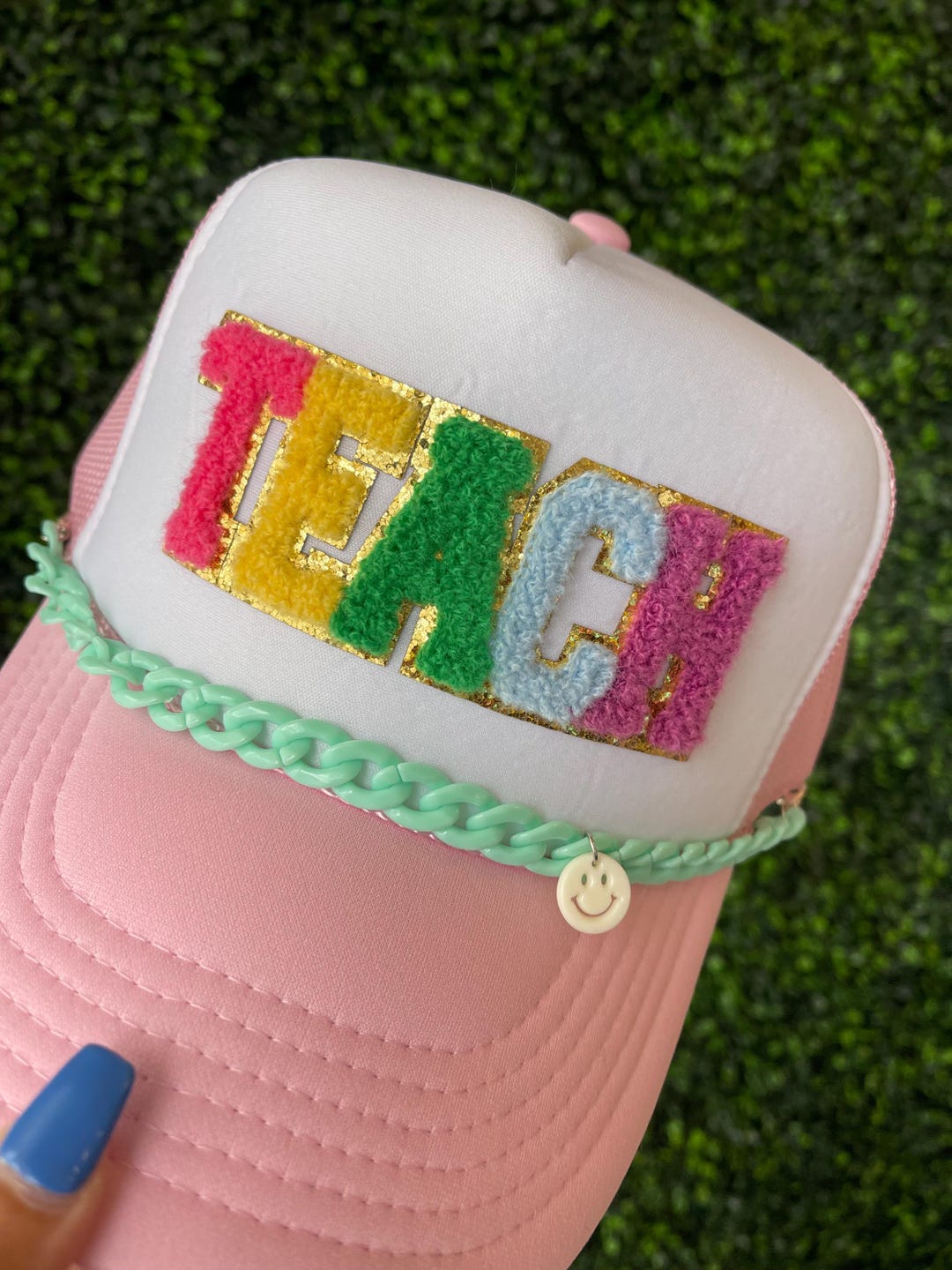 Teacher Patch Trucker Hat With Patches for Women, Back to School Hats ...