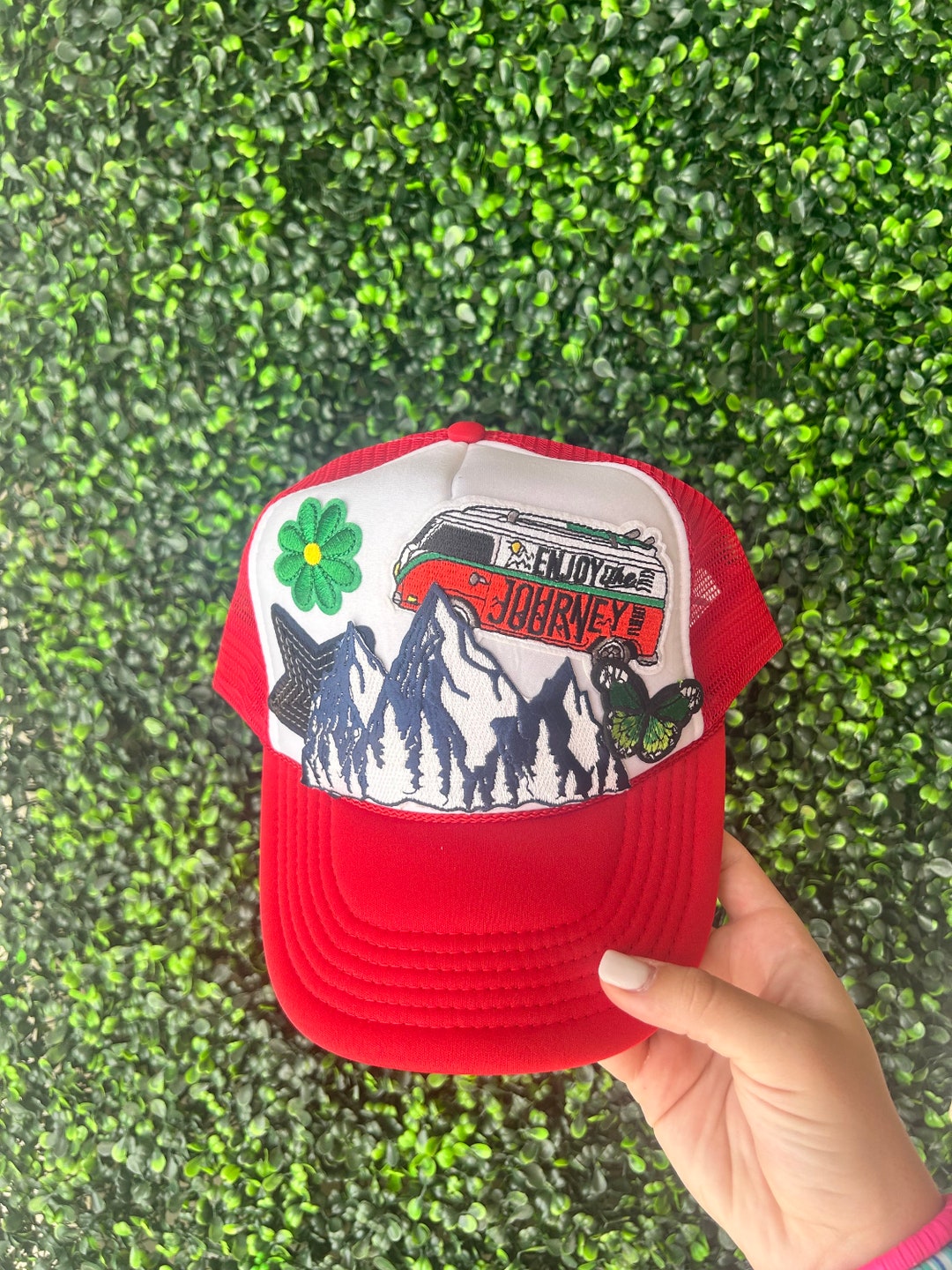 Trucker Hat With Patches, Outdoorsy Trucker Hat, Summer Trucker Hat for ...